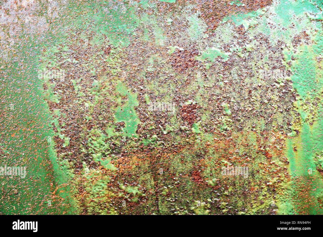 Close up surface of aged and weathered rusty metal surfaces in high ...