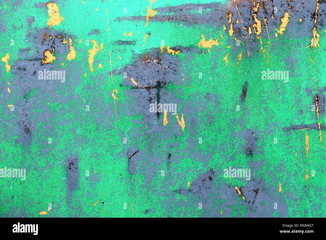 Close up surface of aged and weathered rusty metal surfaces in high ...