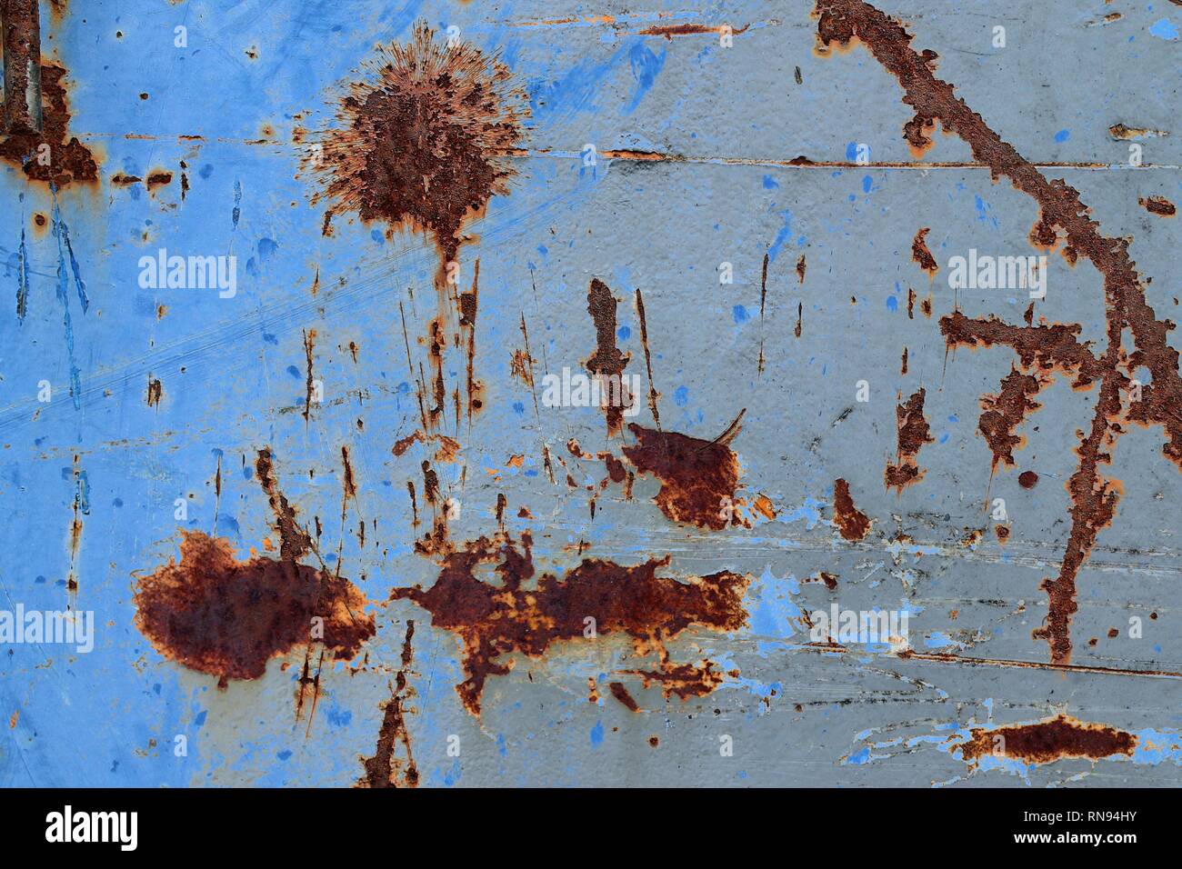 Close up surface of aged and weathered rusty metal surfaces in high ...