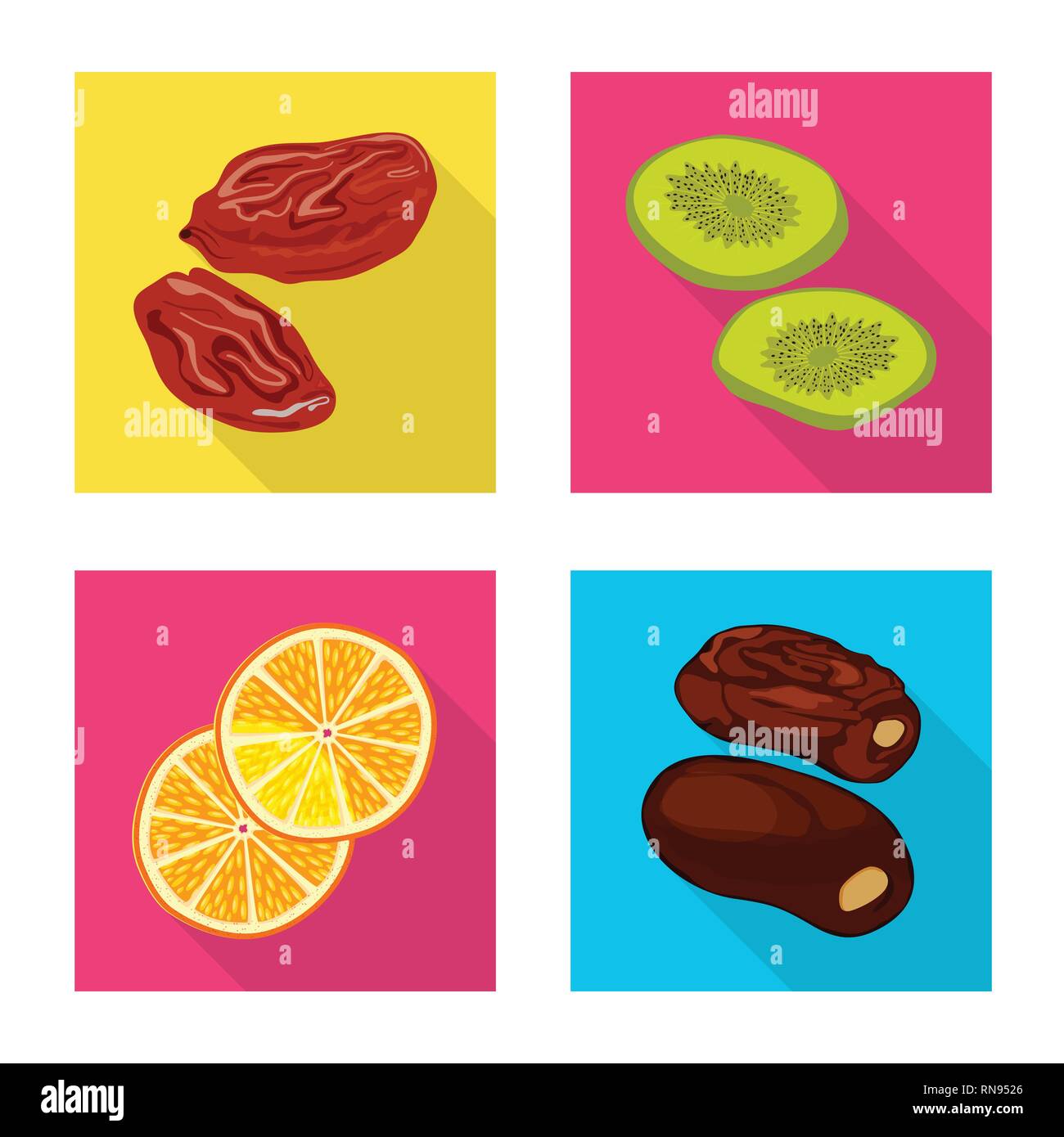Vector design of fruit and dried icon. Collection of fruit and food ...