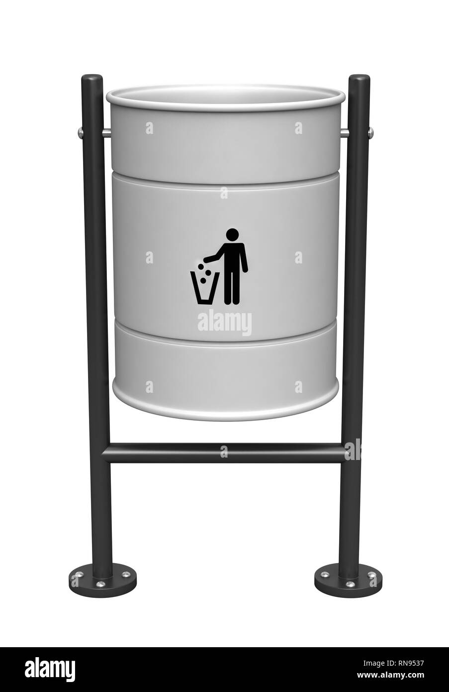 3d render of white dustbin isolated over white background Stock Photo ...