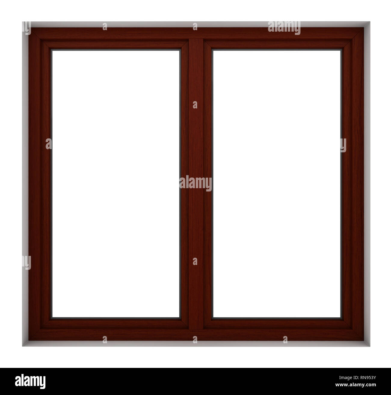 3d render of wooden window frame isolated on white background Stock ...