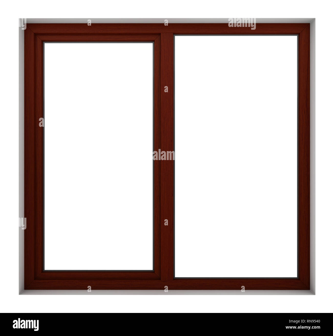 3d render of wooden window frame isolated on white background Stock ...