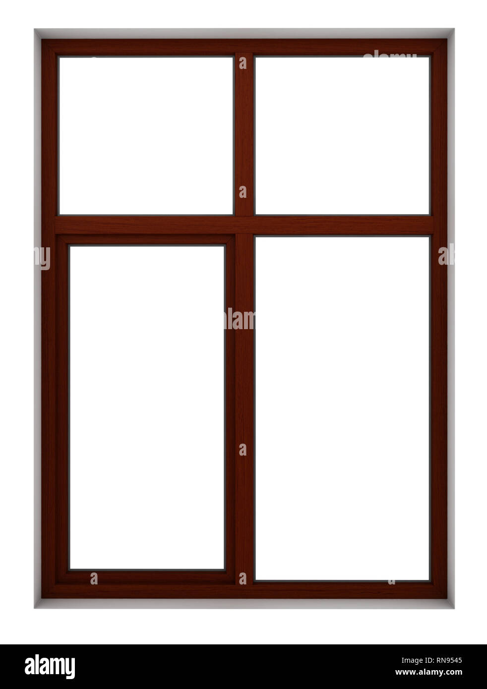 3d render of wooden window frame isolated on white background Stock ...