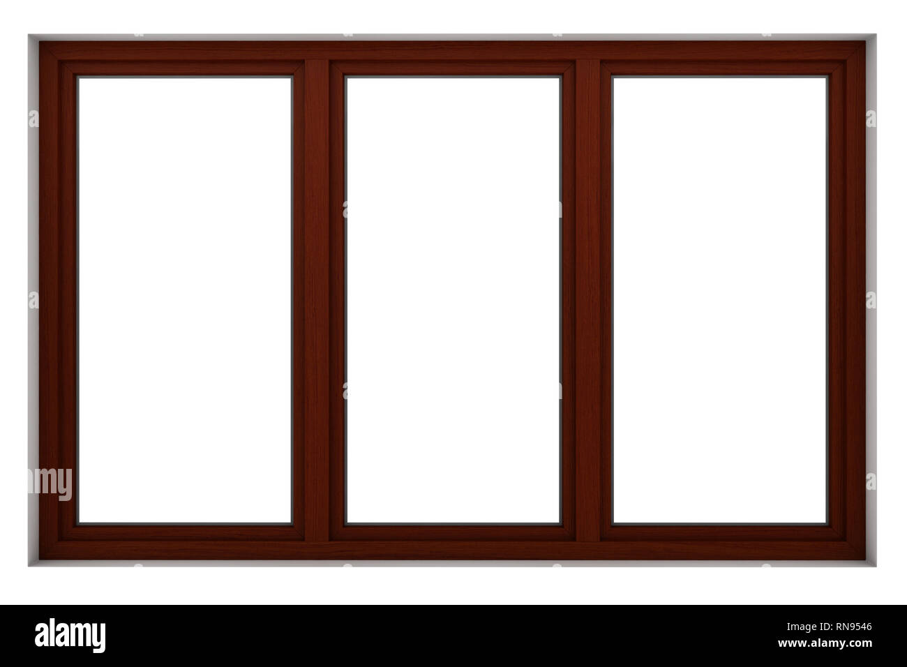 3d render of wooden window frame isolated on white background Stock ...