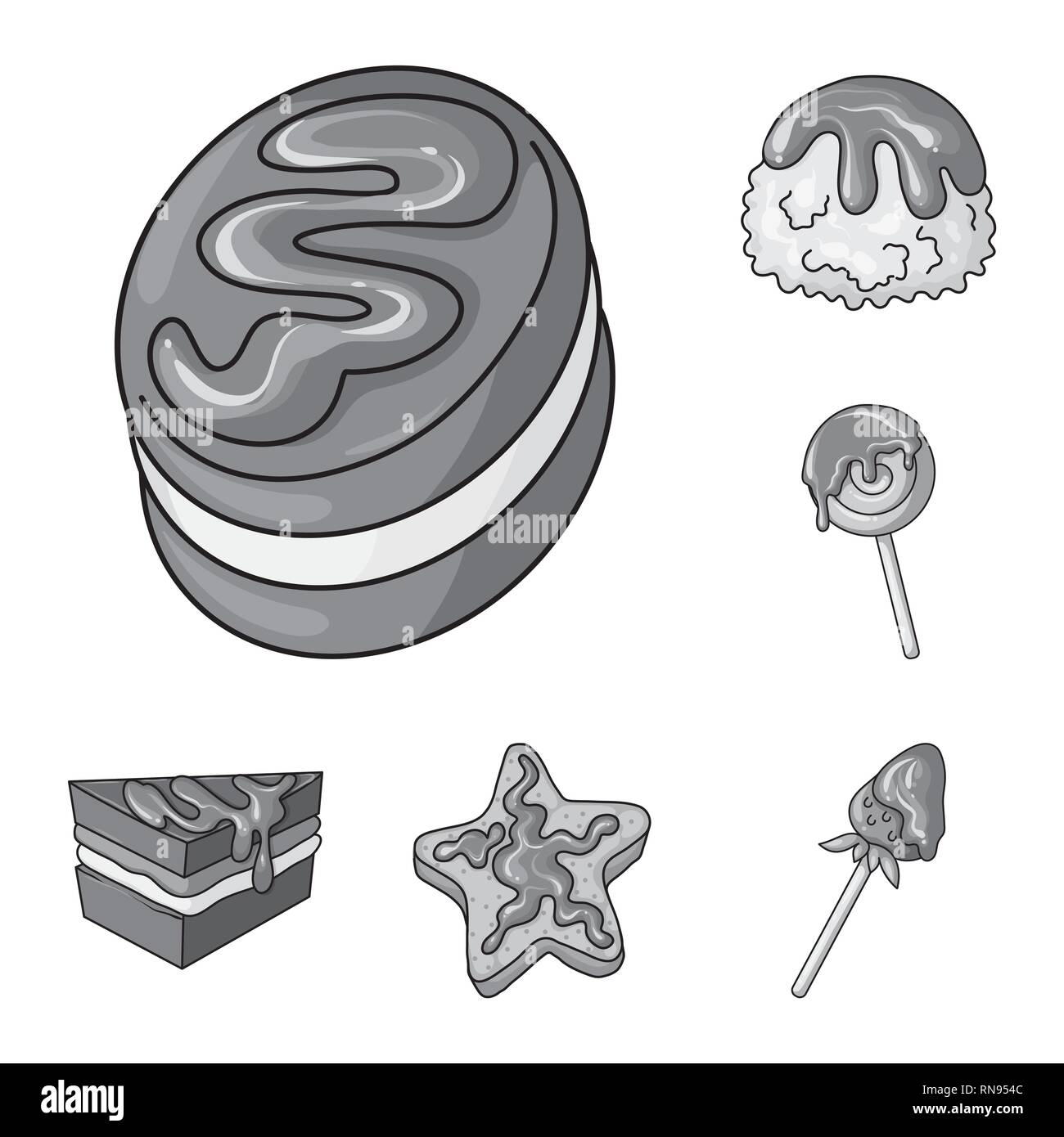 Vector design of sweet and caramel logo. Set of sweet and culinary ...