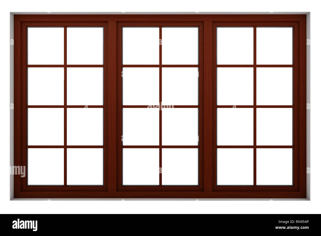 3d render of wooden window frame isolated on white background Stock ...