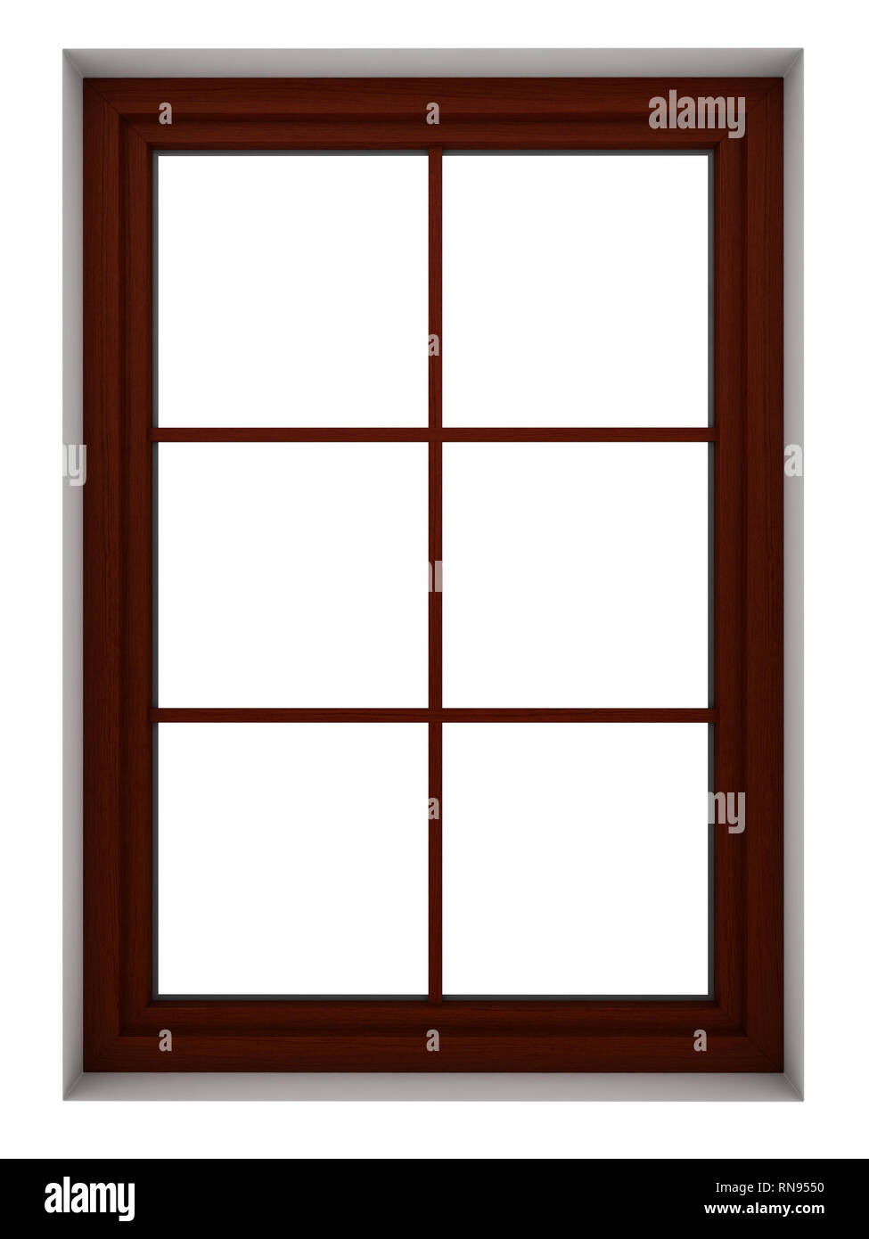 3d render of wooden window frame isolated on white background Stock ...