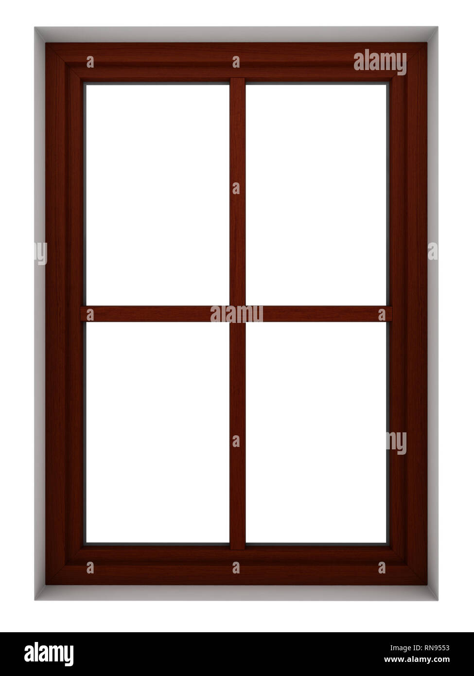 3d render of wooden window frame isolated on white background Stock ...
