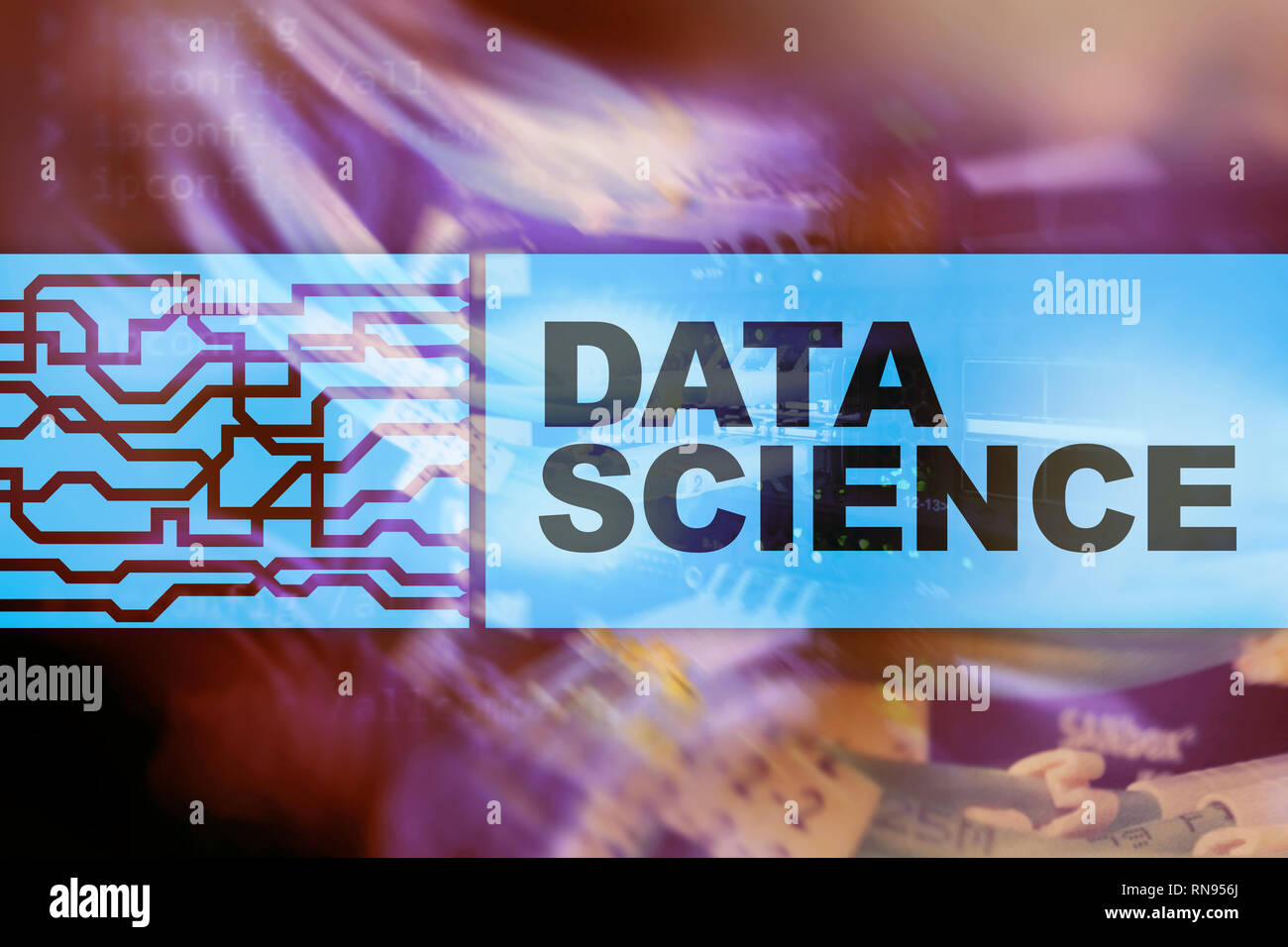 Data Science Artificial Intelligence Concept. Futuristic Supercomputer background Stock Photo ...