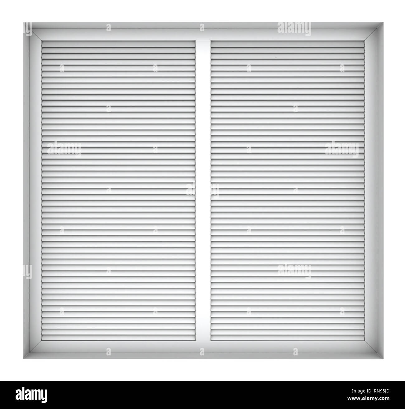 3d render of plastic window frame with external blinds isolated on ...