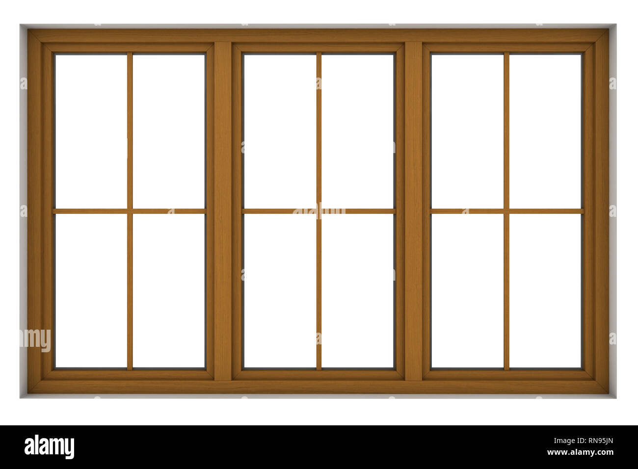 3d render of wooden window frame isolated on white background Stock ...