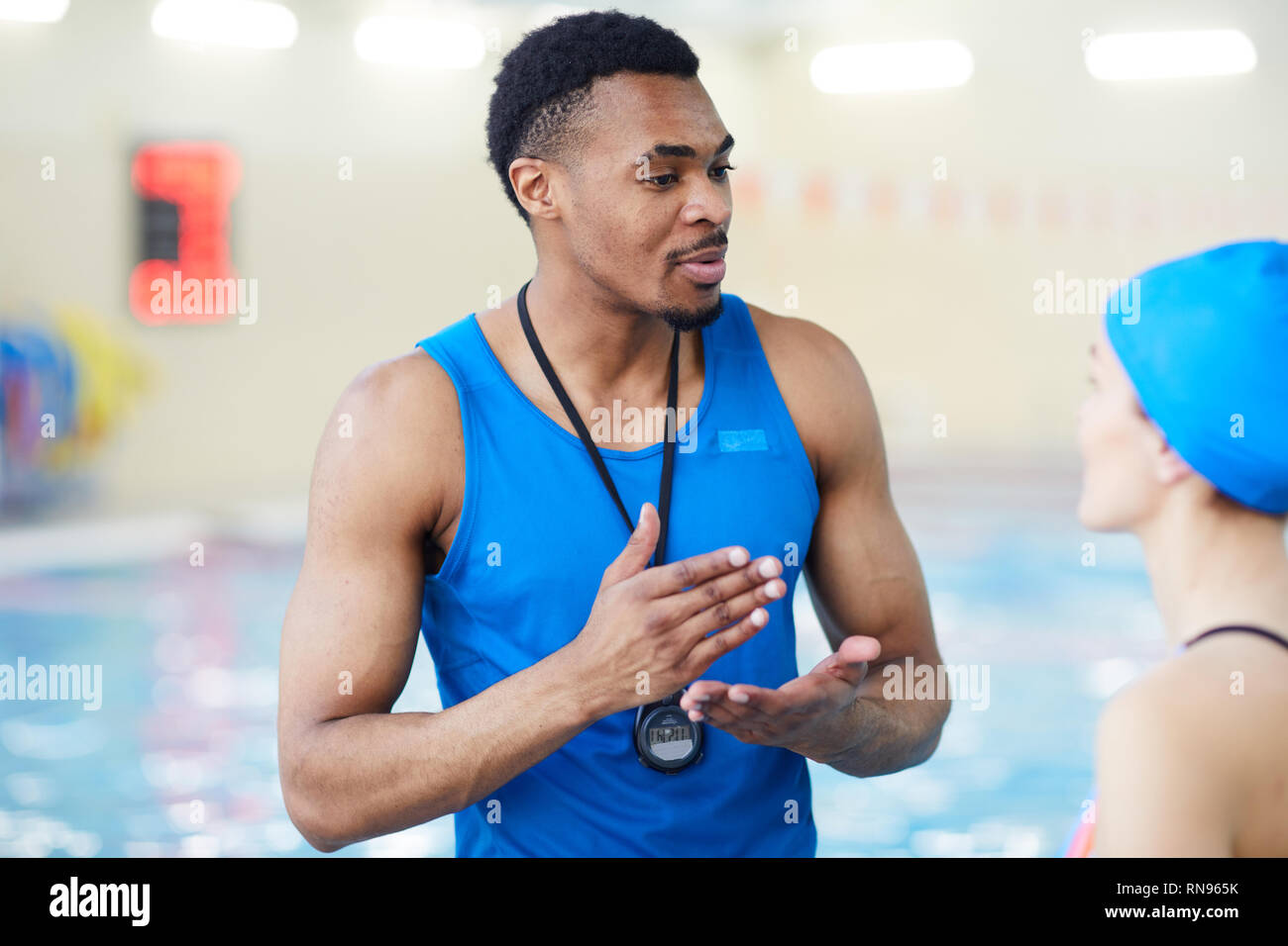 Female swimming coach hi-res stock photography and images - Alamy