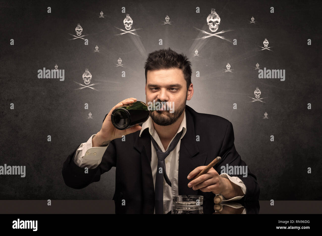 Loser drunk man sitting hi-res stock photography and images - Alamy
