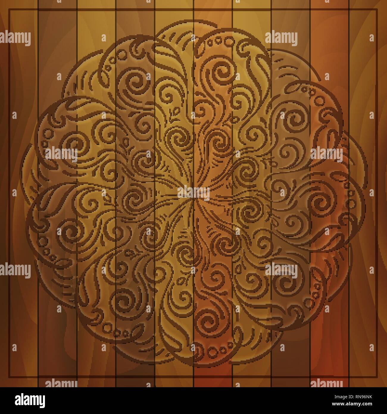 Rustic wooden ornament Stock Vector Images - Alamy