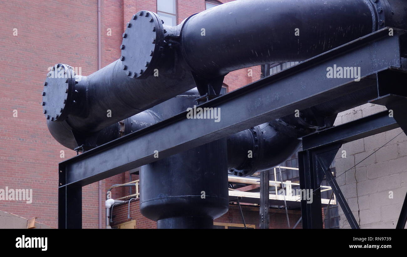Industrial piping for a boiler system located in a iron / metal casting ...