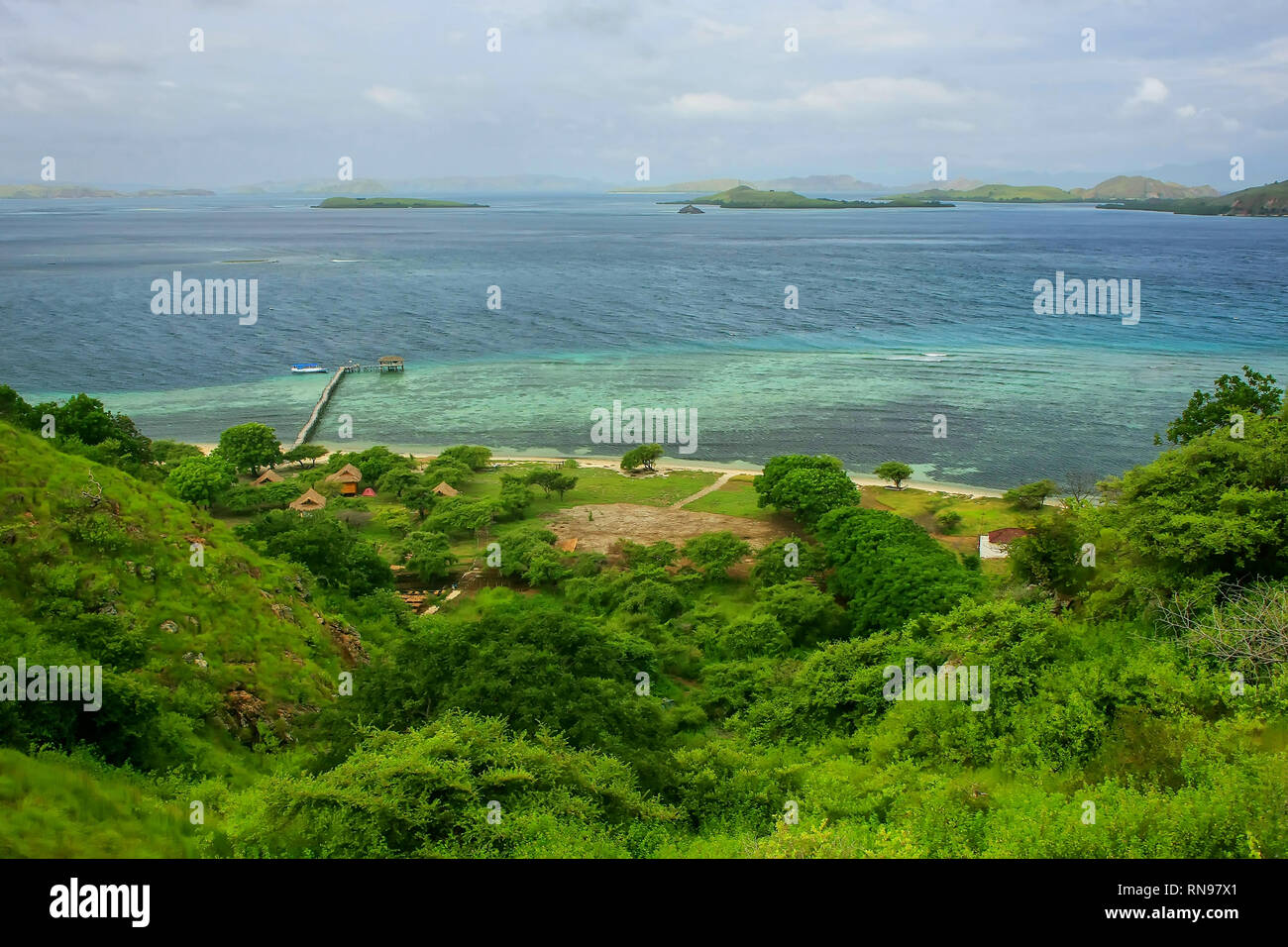 Coastline of Kanawa Island in Flores Sea, Nusa Tenggara, Indonesia ...