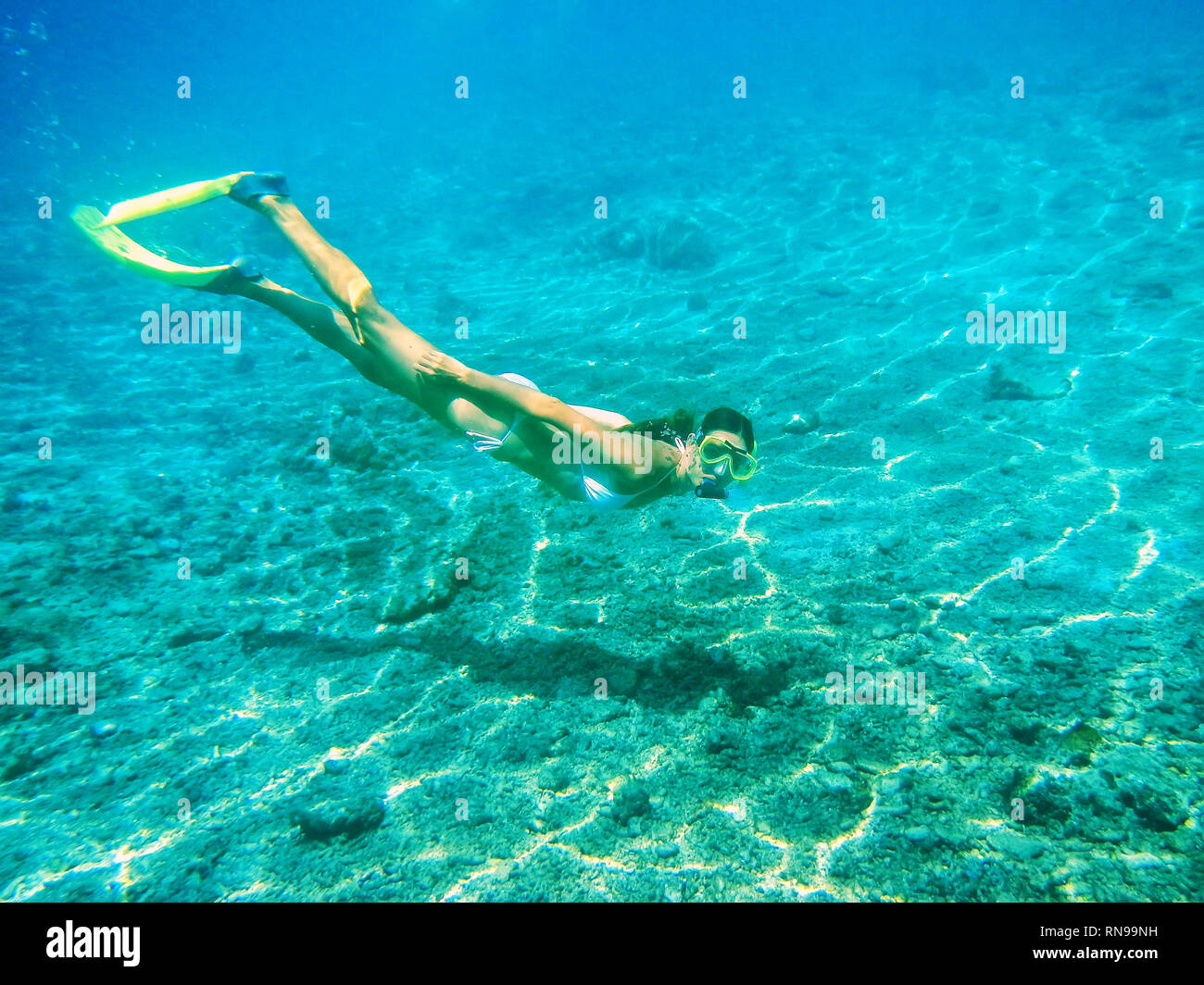 Snorkel with fins hi-res stock photography and images - Alamy