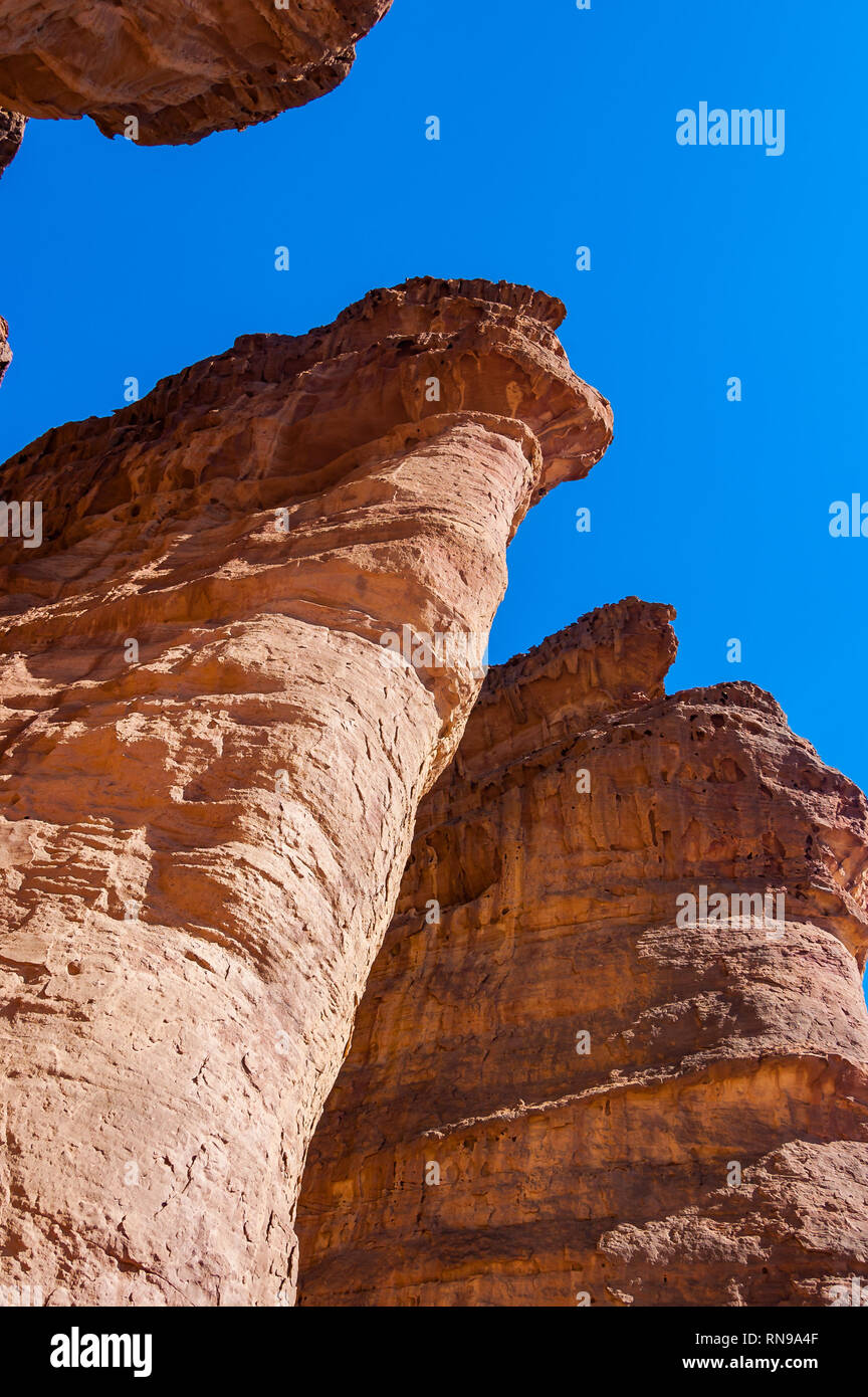 Amazing famous Solomon Pillars ancient high rocks cliffs with narrow ...