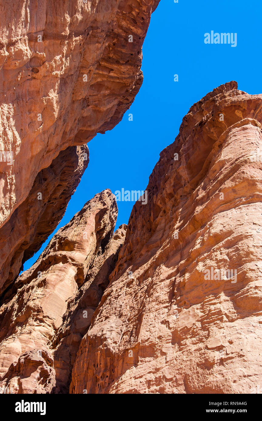 Amazing famous Solomon Pillars ancient high rocks cliffs with narrow ...