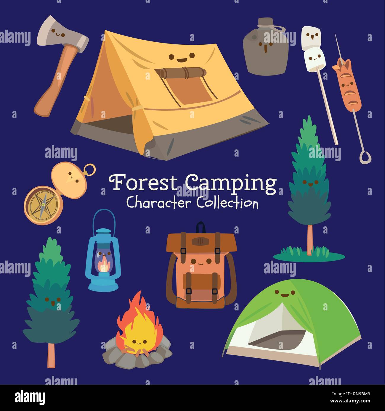 cute character set of camping Stock Vector Image & Art - Alamy