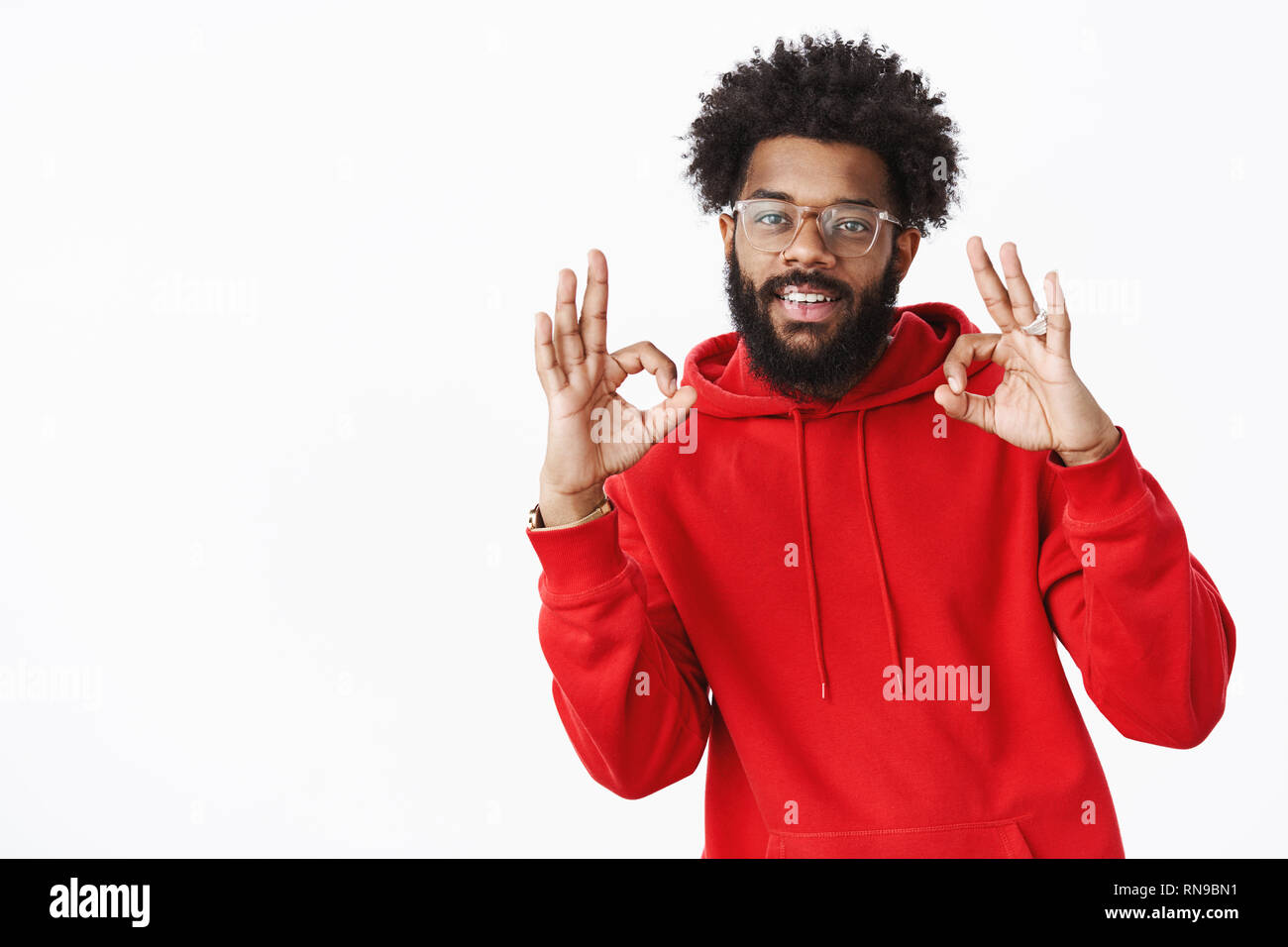 Sweet man, like it. Portrait of cool and chill handsome african ...