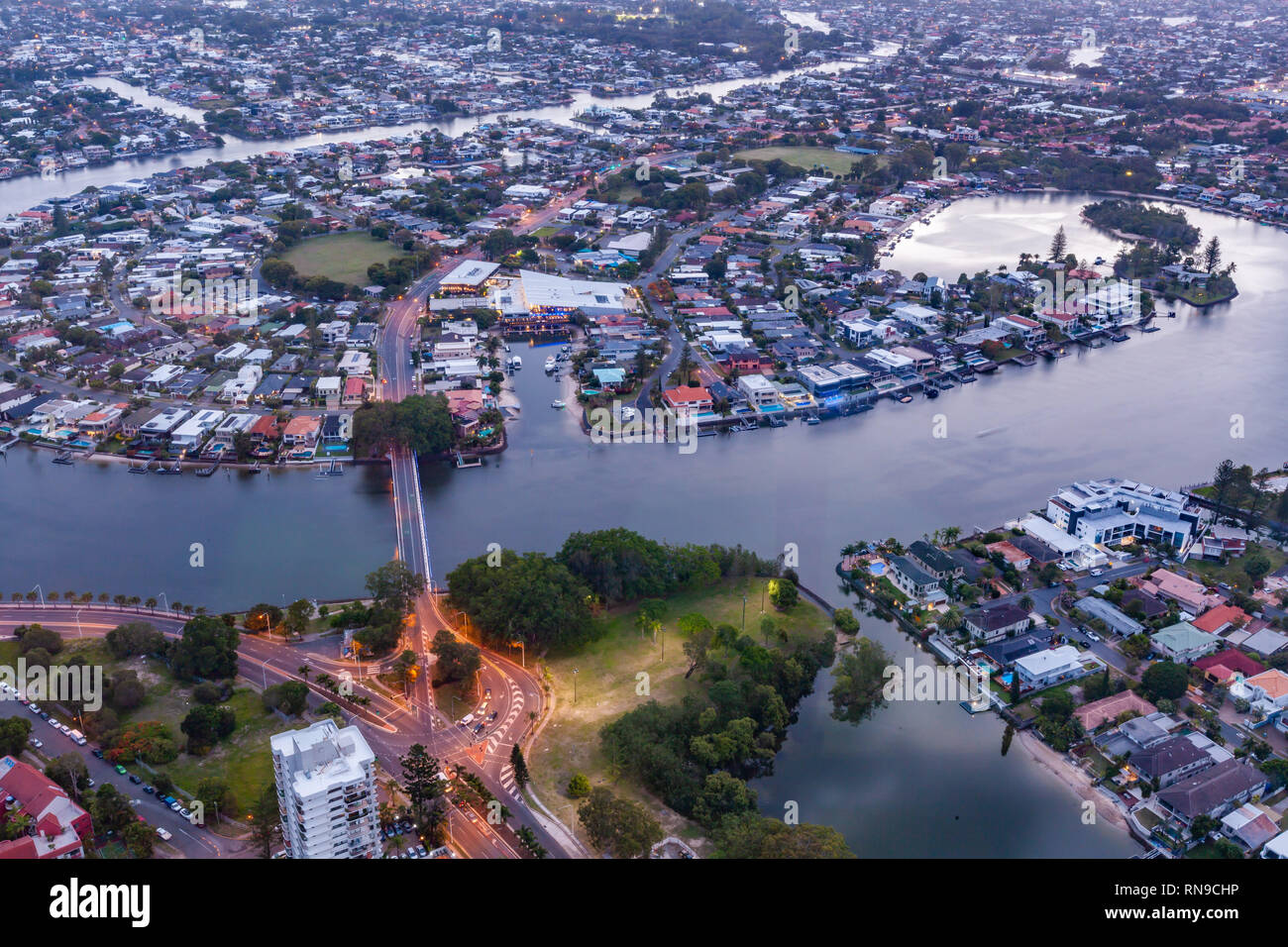 Luxury living on the Gold Coast on Nerang River Stock Photo - Alamy