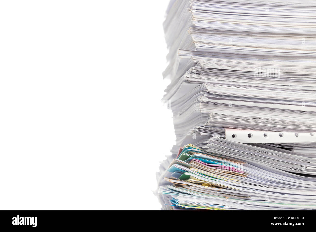 Stack of business papers isolated on white background Stock Photo - Alamy