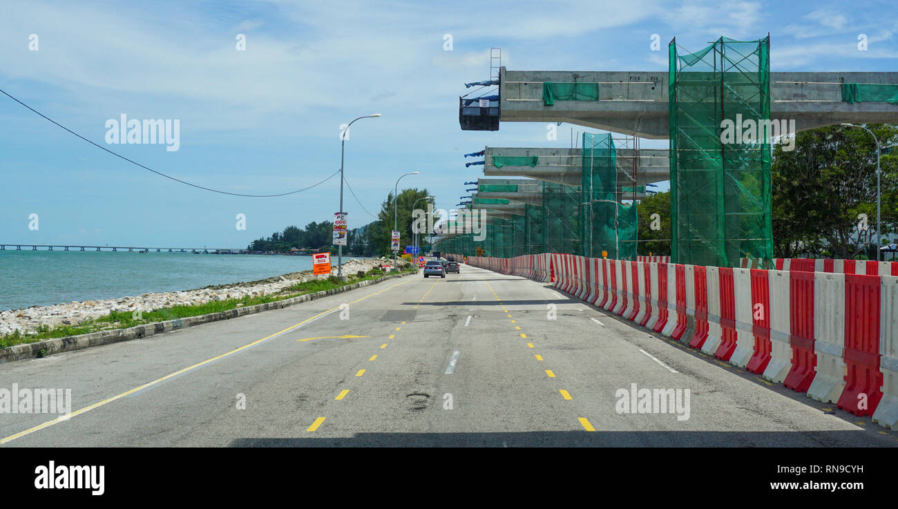 Penang, Malaysia - Aug 21, 2014. Highway in Penang, Malaysia. Penang is ...