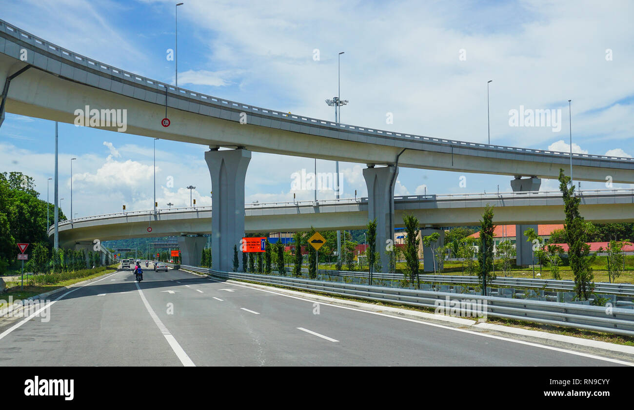 Penang, Malaysia - Aug 21, 2014. Highway in Penang, Malaysia. Penang is ...