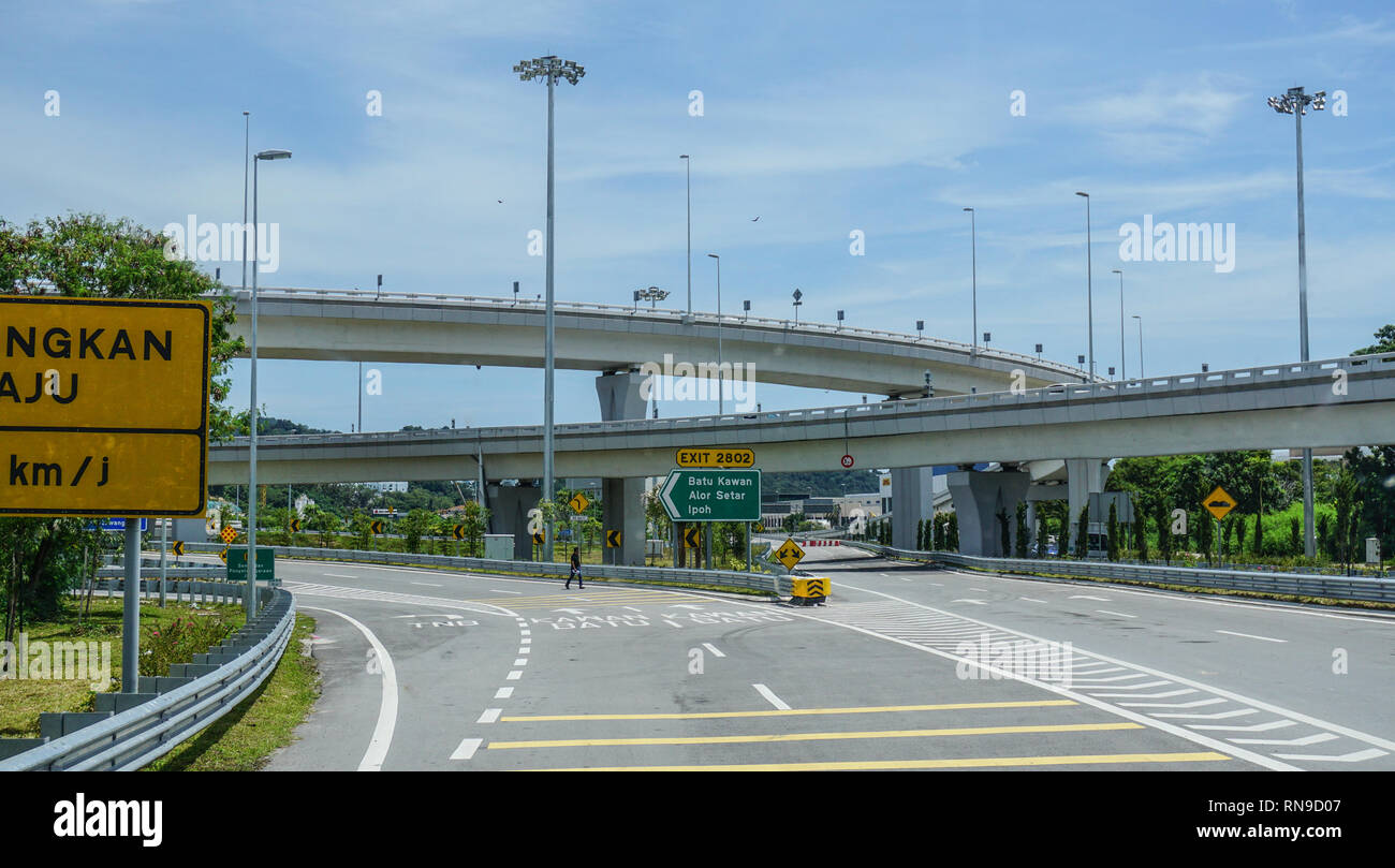 Penang, Malaysia - Aug 21, 2014. Highway in Penang, Malaysia. Penang is ...