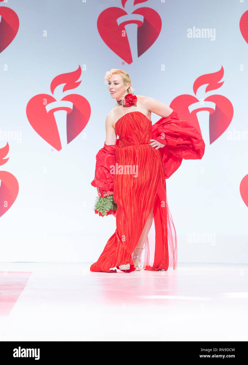 New York, NY - February 7, 2019: Elizabeth Rohm wearing dress by Rakan ...