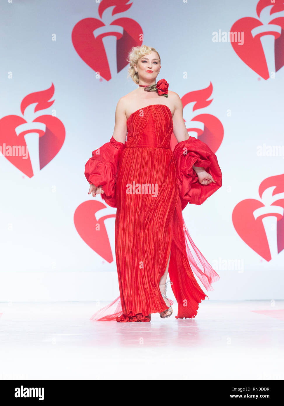 New York, NY - February 7, 2019: Elizabeth Rohm wearing dress by Rakan ...