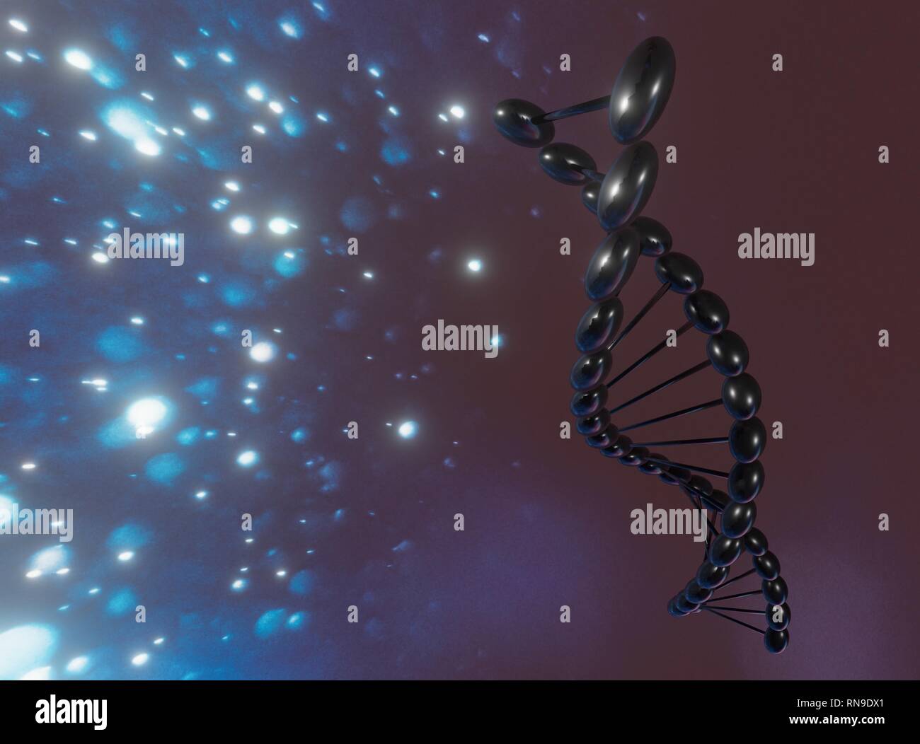 DNA molecules on a beautiful background 3D illustration Stock Photo - Alamy