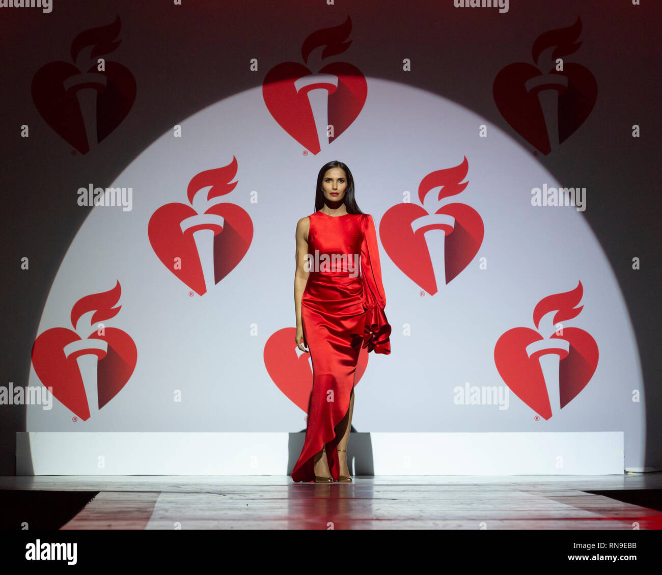 New York, NY - February 7, 2019: Padma Lakshmi wearing dress by ...