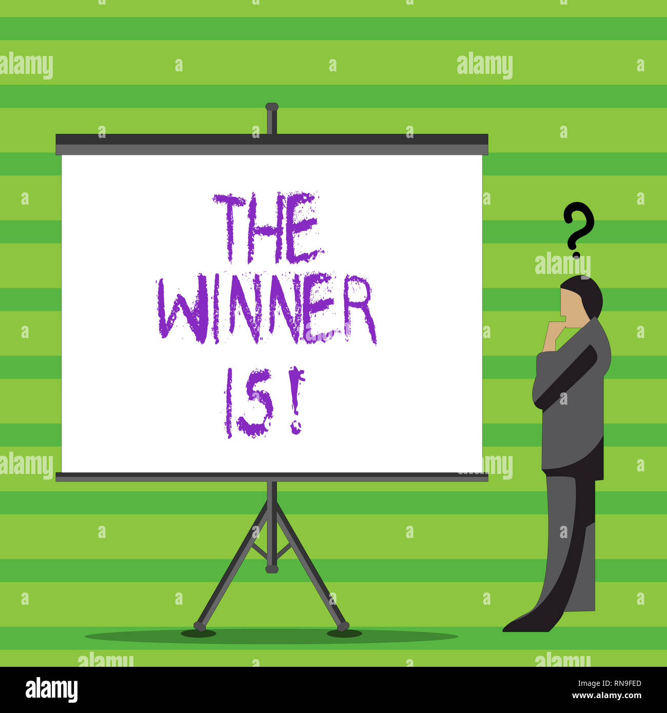 Writing note showing The Winner Is . Business photo showcasing ...