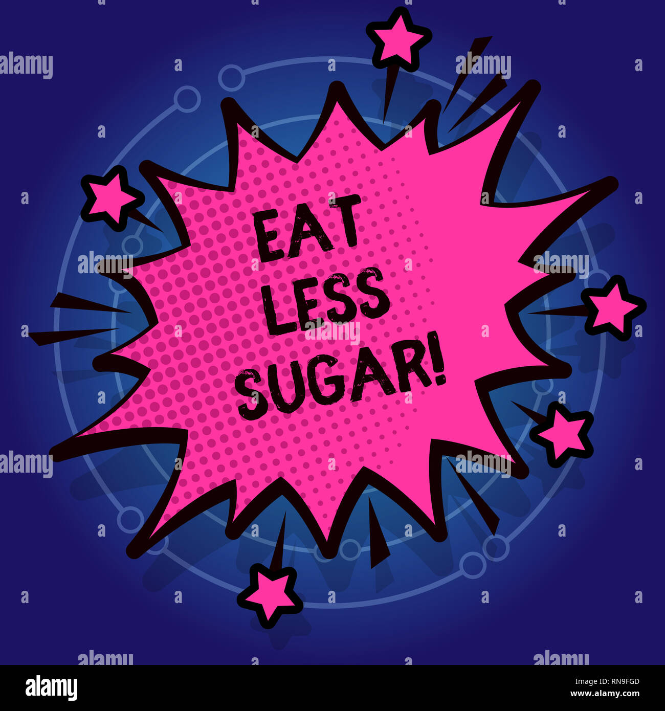 Writing note showing Eat Less Sugar. Business photo showcasing ...