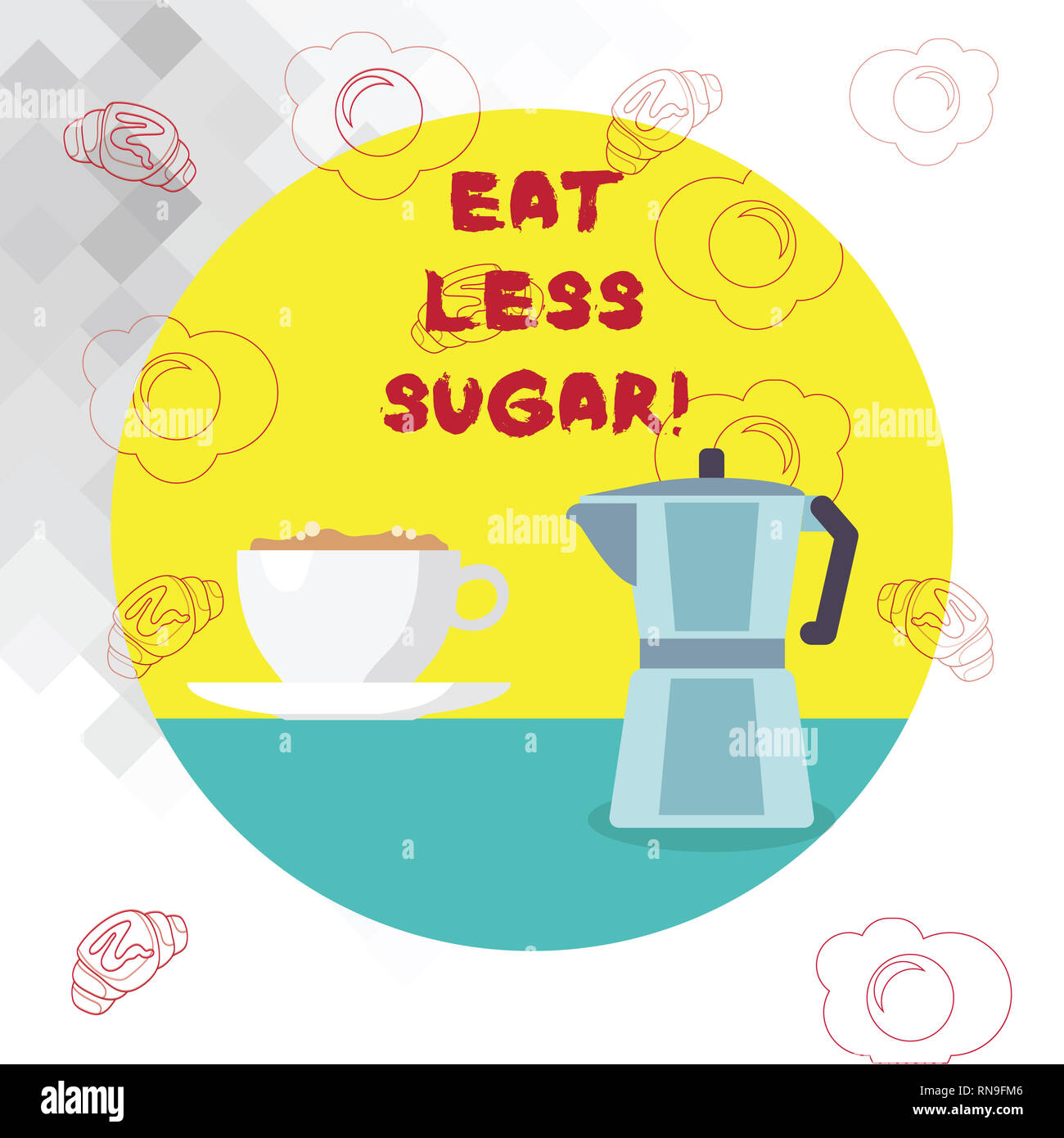 Conceptual hand writing showing Eat Less Sugar. Business photo text ...