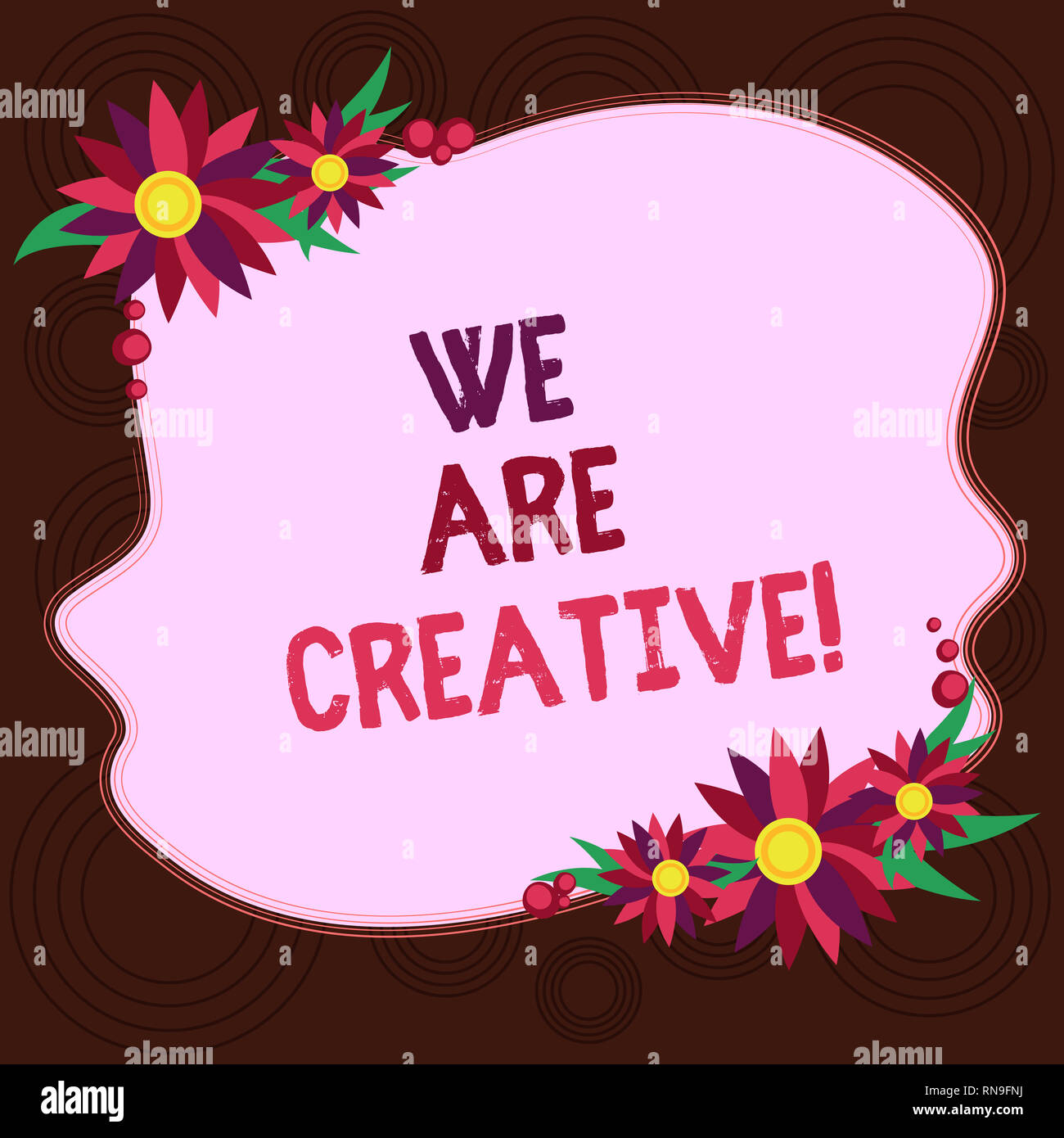 Writing note showing We Are Creative. Business photo showcasing To have ...