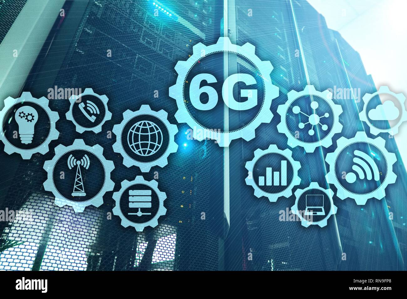 Future Communications Fast Technology. 6G Network Connection Concept. High Speed Mobile Wireless ...