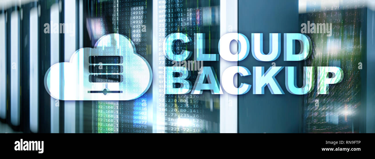 Cloud backup. Server data loss prevention. Cyber security Stock Photo ...