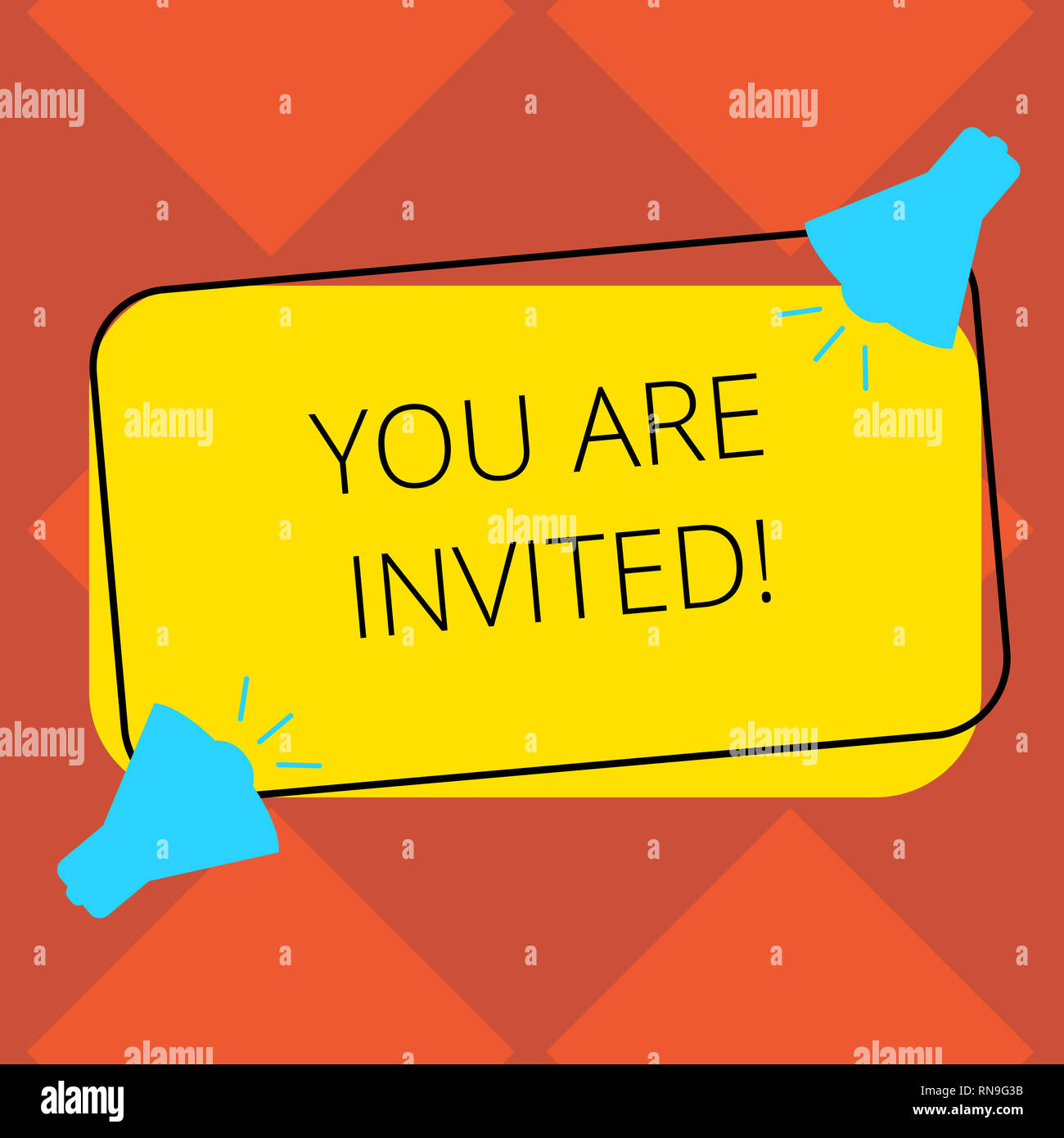 Handwriting text You Are Invited. Concept meaning Receiving and ...