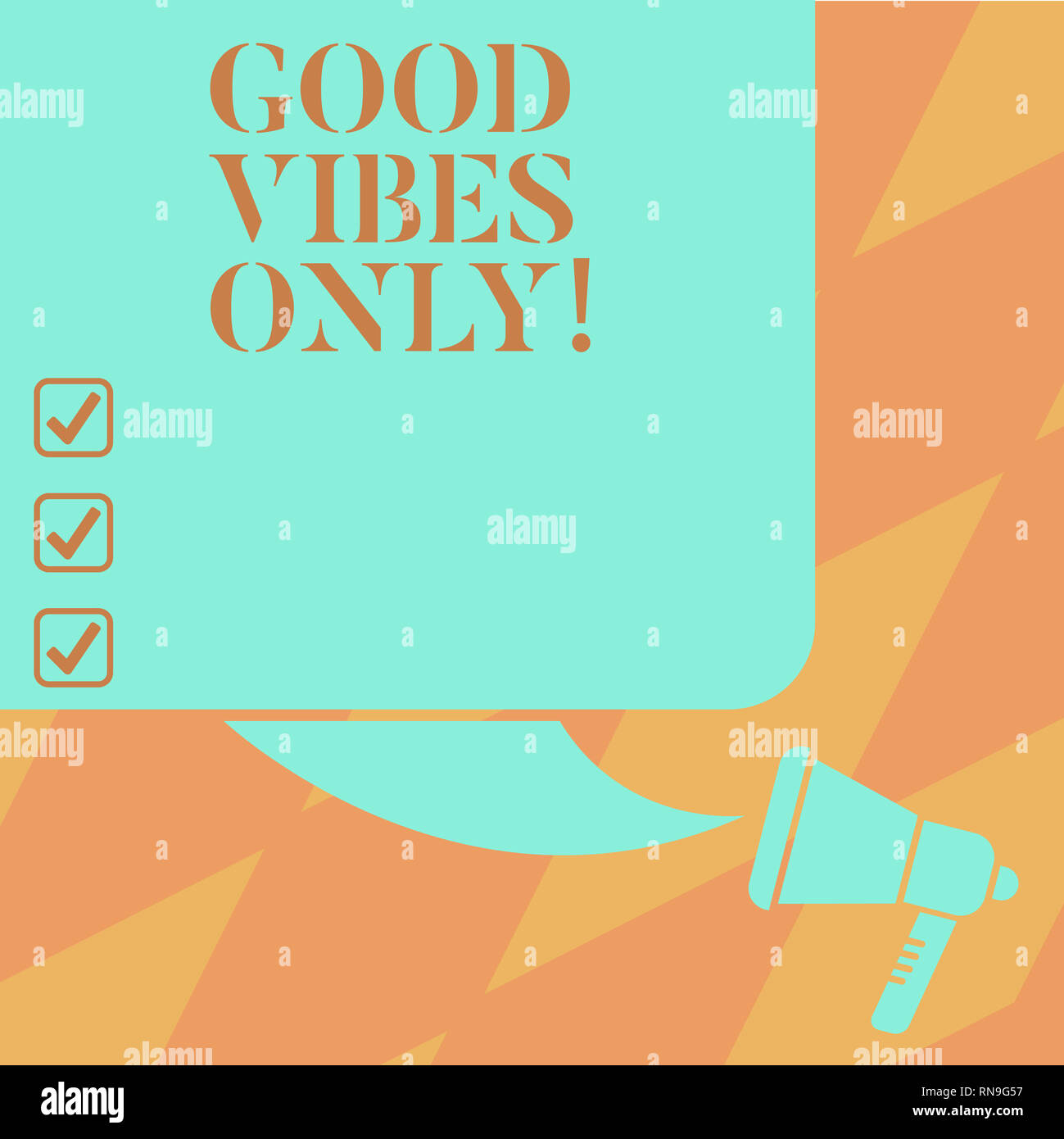Text sign showing Good Vibes Only. Conceptual photo Just positive ...