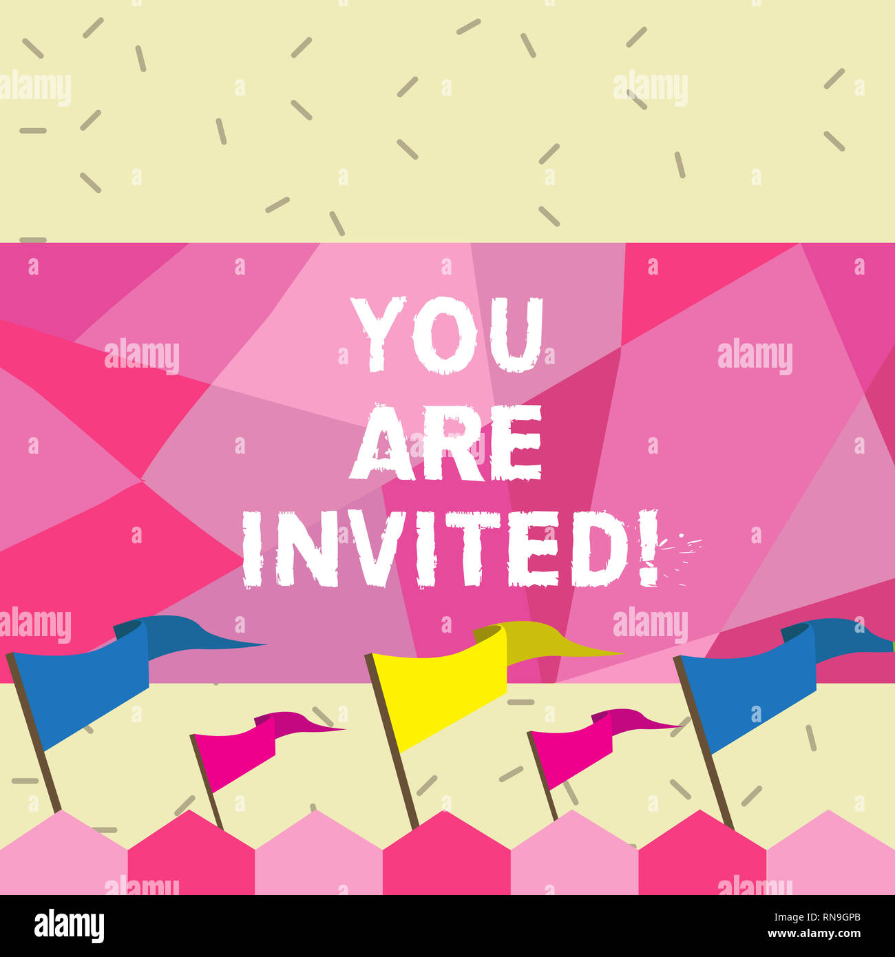 Text sign showing You Are Invited. Conceptual photo Receiving and ...