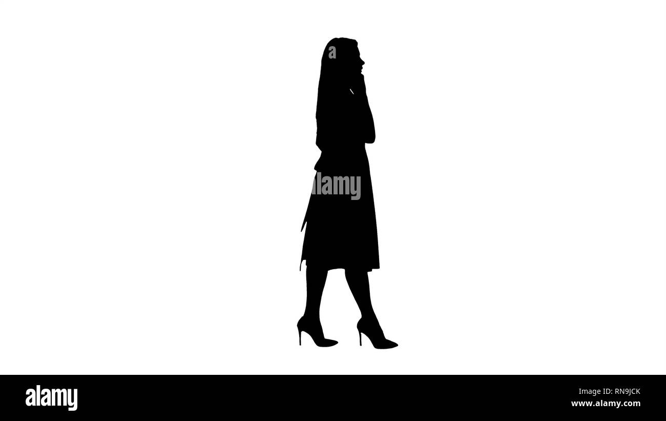 Portrait businesswoman talking on Black and White Stock Photos & Images ...