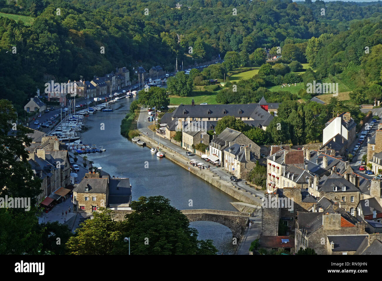 Dinan harbour, Rance river, Bretagne, Brittany, Cotes- d Armor, France ...