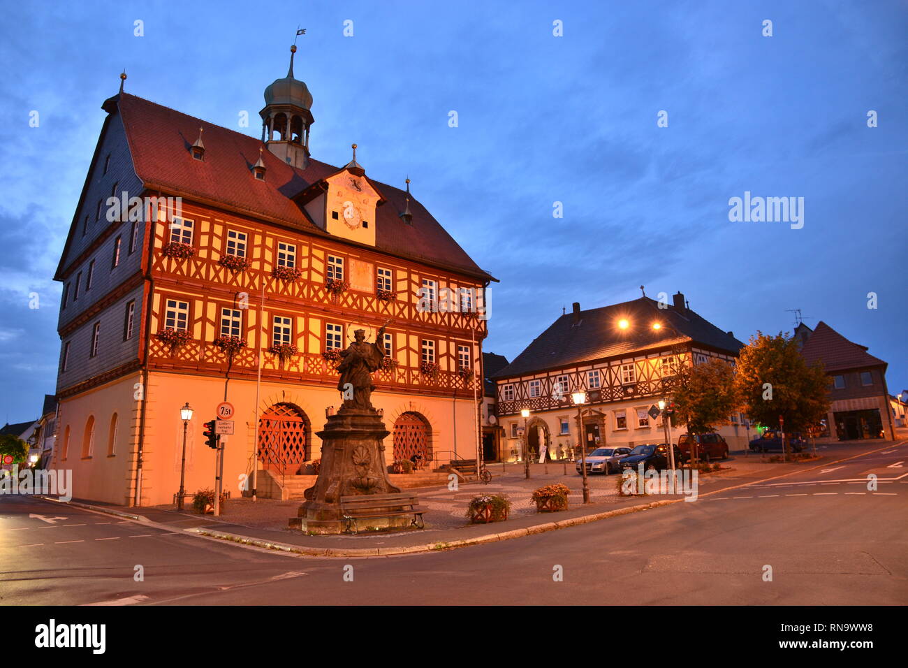 View in the town of Bad Staffelstein, Bavaria, region Upper Franconia ...