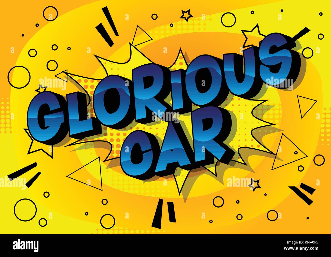 Glorious Car Vector Illustrated Comic Book Style Phrase On Abstract