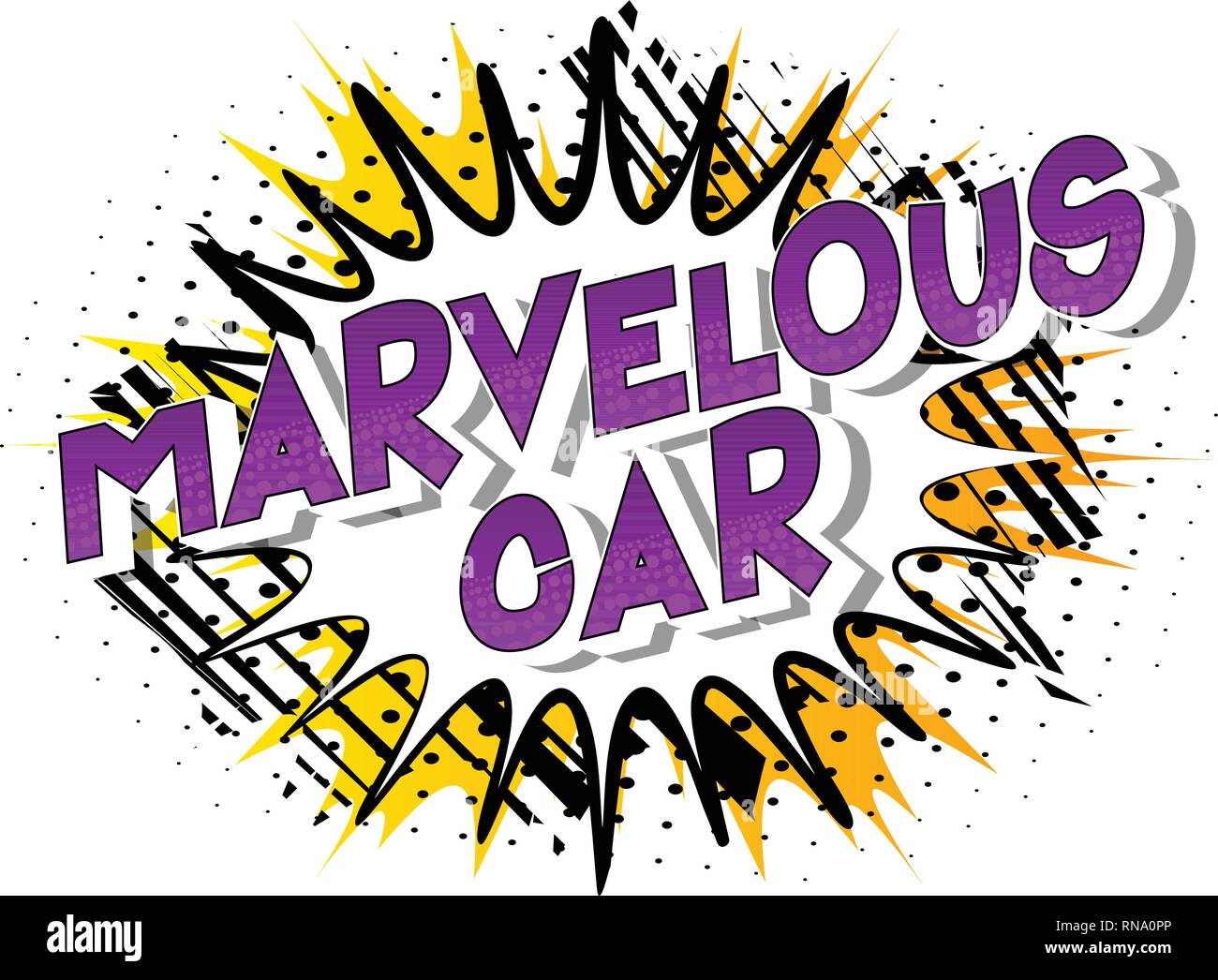 Marvelous Car Vector Illustrated Comic Book Style Phrase On Abstract