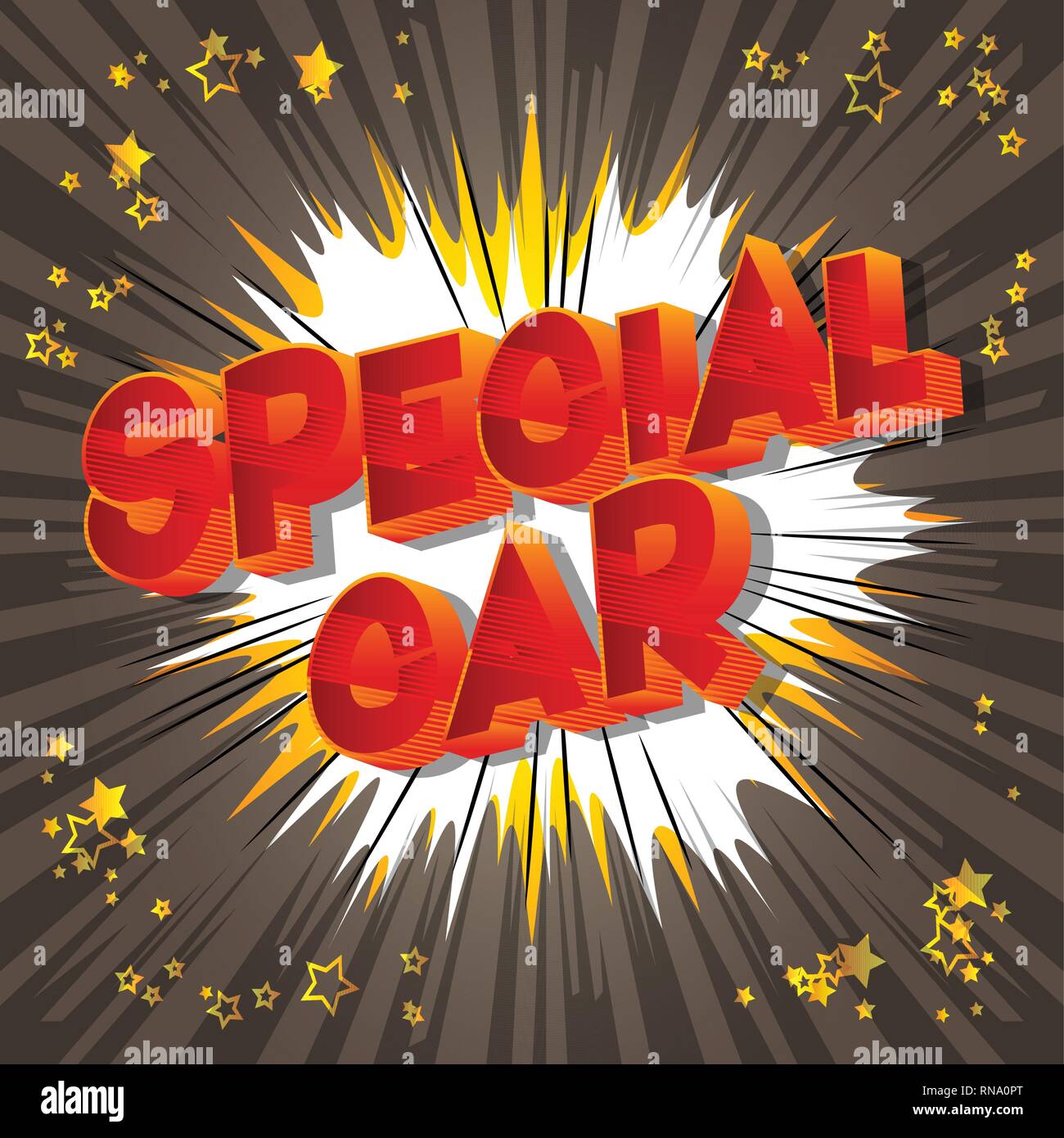 Special Car Vector Illustrated Comic Book Style Phrase On Abstract